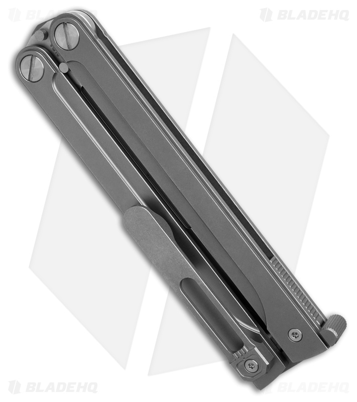 Daggerr Monarch Butterfly Knife Gray Ti + Satin - Blade HQ