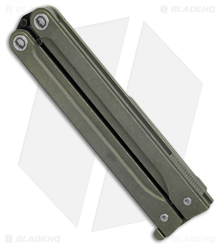 Daggerr Monarch Butterfly Knife Olive Ti + Black - Blade HQ
