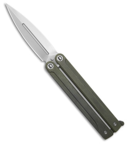 Daggerr Monarch Butterfly Knife Olive Ti + Satin - Blade HQ