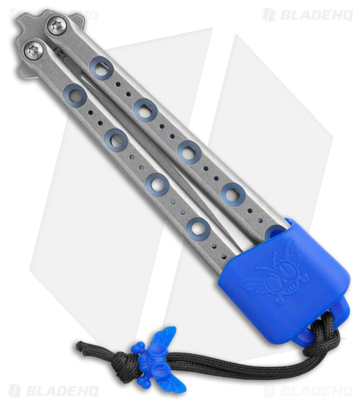 Flytanium Fly One Balisong Knife Blue Ti (SW) - Blade HQ