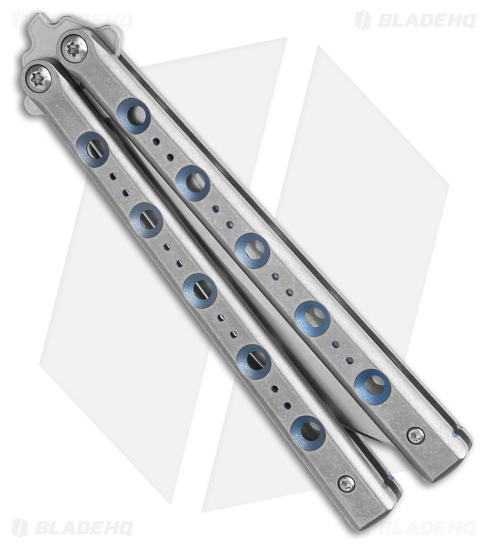 Flytanium Fly One Balisong Knife Blue Ti (SW) - Blade HQ