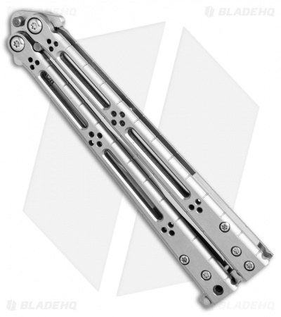 Hom Design Basilisk-R Titanium Balisong Butterfly Knife (4.6" Satin) Ti ...
