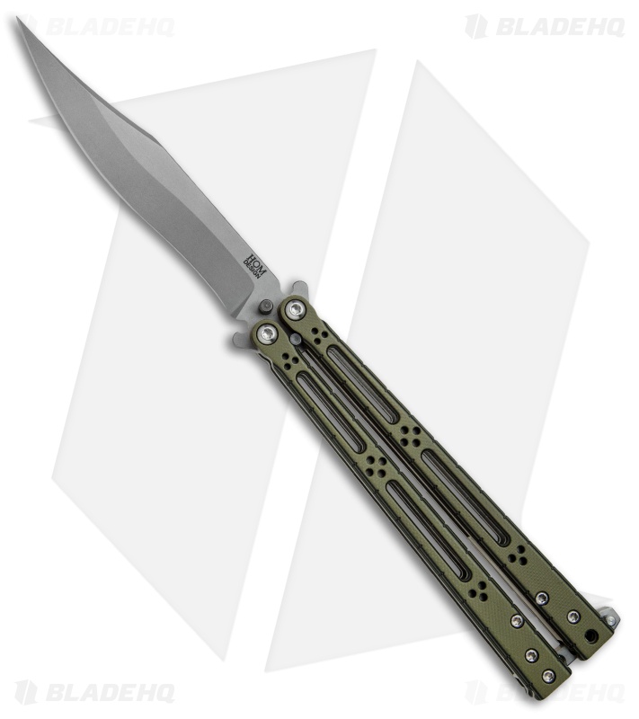Hom Design Basilisk-R Balisong Knife Standard Issue Green G-10 (4.625 ...
