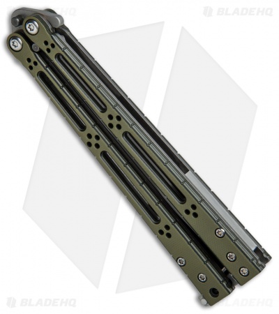 Hom Design Basilisk-R Balisong Knife Standard Issue Green G-10 (4.625 ...