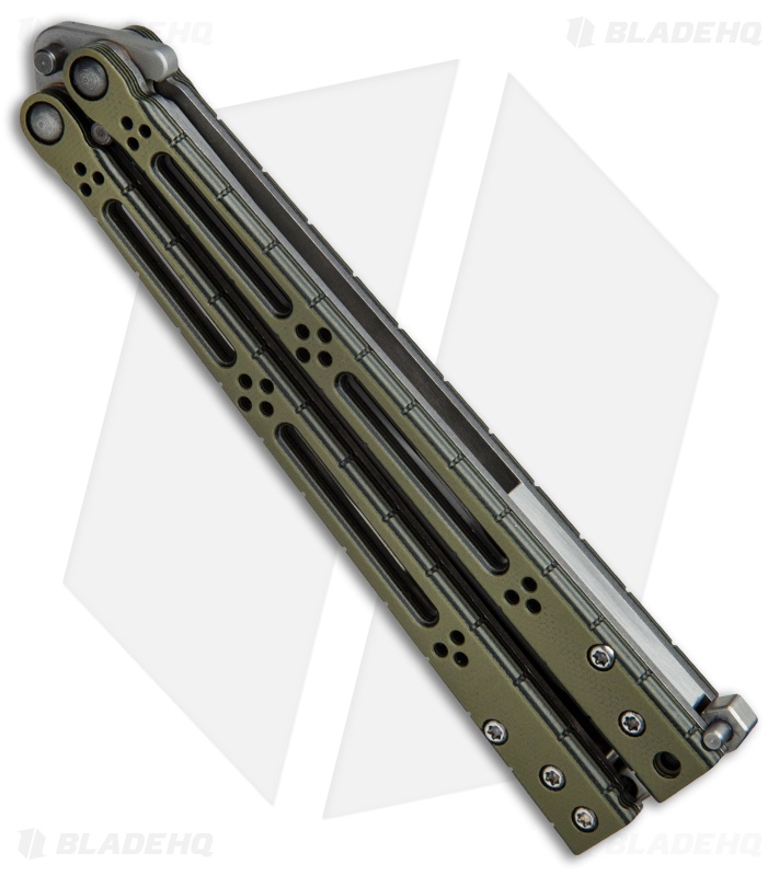 Hom Design Basilisk-R Balisong Knife Standard Issue Green G-10 (4.625 ...