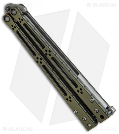 Hom Design Basilisk-R Balisong Knife Standard Issue Green G-10 (4.625 ...