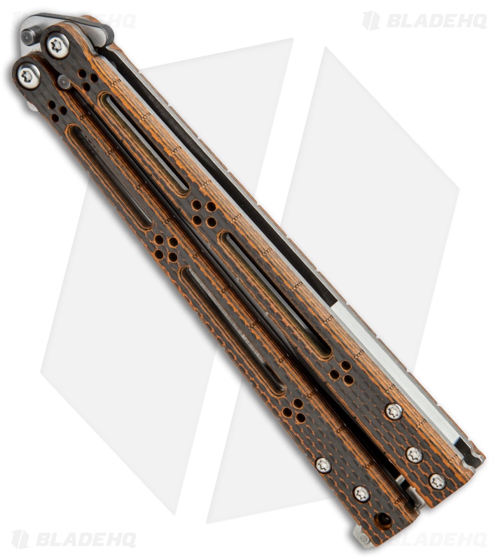 Hom Basilisk-R Balisong Knife | Orange CF Acid #1 - Blade HQ