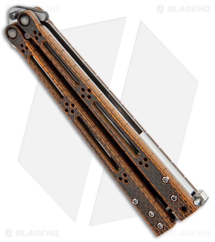 Hom Basilisk-R Balisong Knife | Orange CF Acid #1 - Blade HQ
