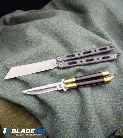 Benchmade 87 Ti Bali-Song Butterfly Knife - Blade HQ