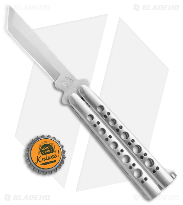 Vintage Bali-Song USA PC11 Tanto Butterfly Knife (3.3" Satin) - Blade HQ