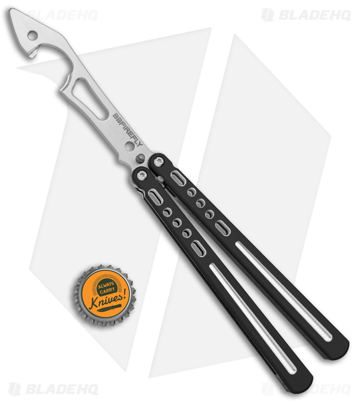 BBbarfly BBFireFly Black Bottle Opener Balisong - Blade HQ