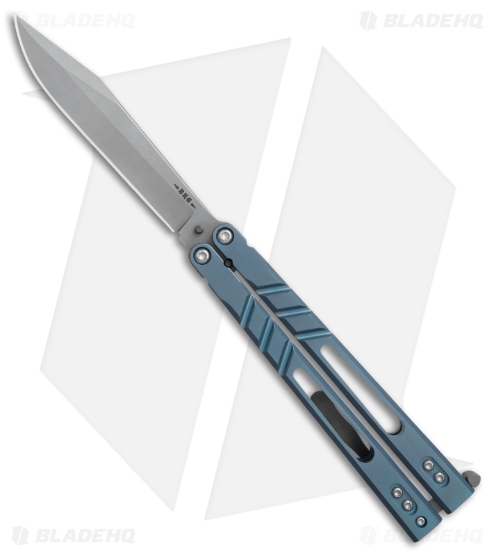 BRS Premium ALT Alpha Beast Balisong Butterfly Knife Blue Ti (4.5 ...