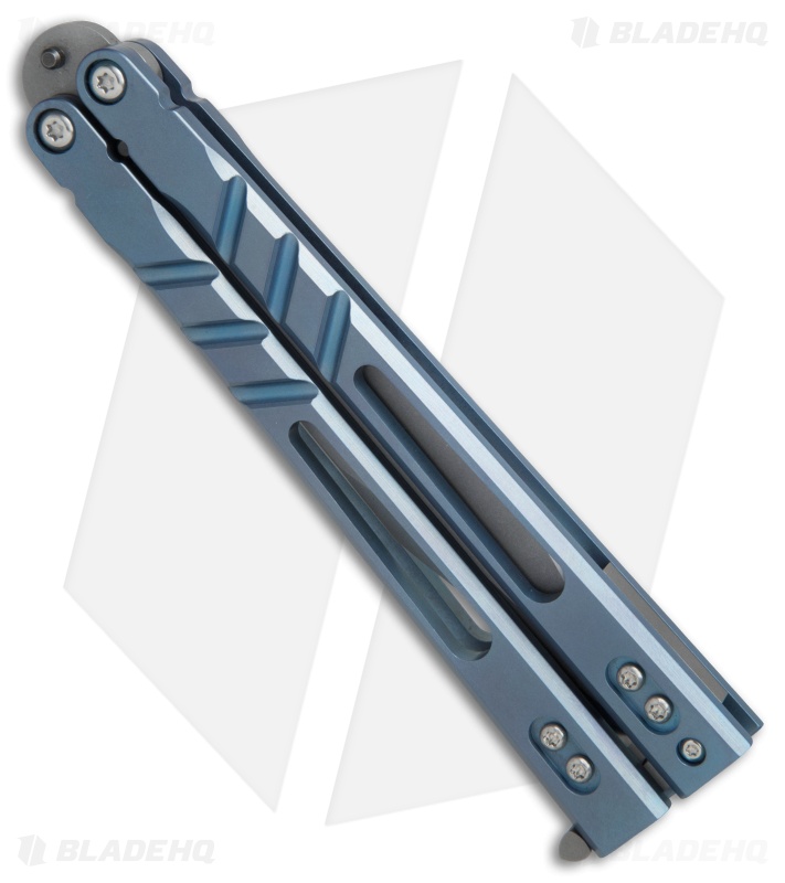 BRS Premium ALT Alpha Beast Balisong Butterfly Knife Blue Ti (4.5 ...