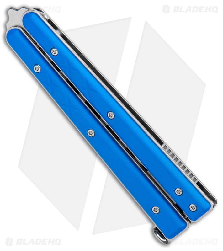 Boker Mini Butterfly Knife Trainer | Solid Blue/Drop Point | Blade HQ