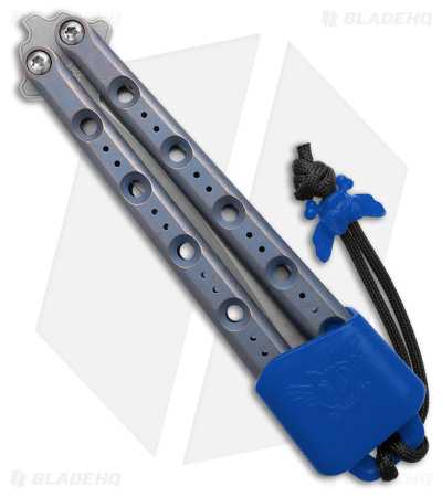 Flytanium Fly One Balisong Antique Blue Ti (SW) - Blade HQ