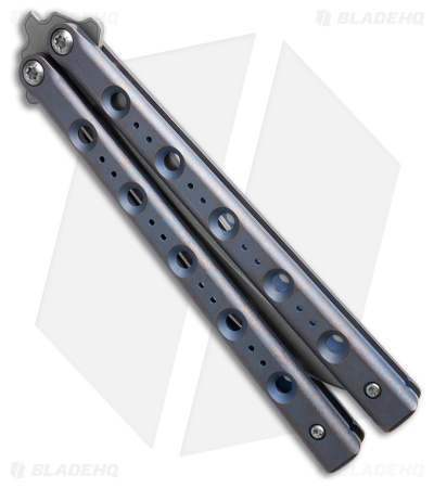 Flytanium Fly One Balisong Antique Blue Ti (SW) - Blade HQ