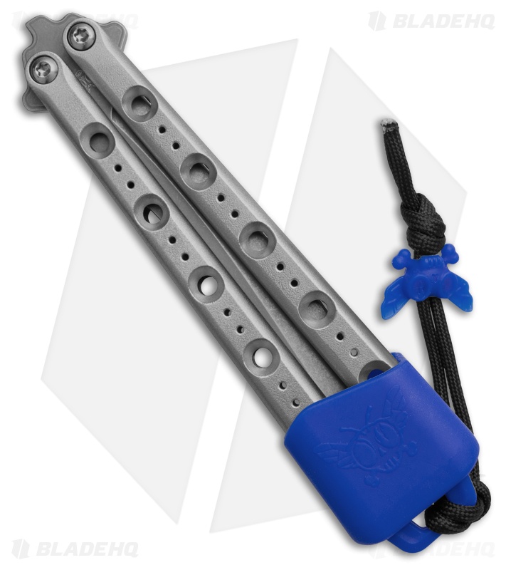 Flytanium Fly One Butterfly Knife Silver Orange Peel Ti SW