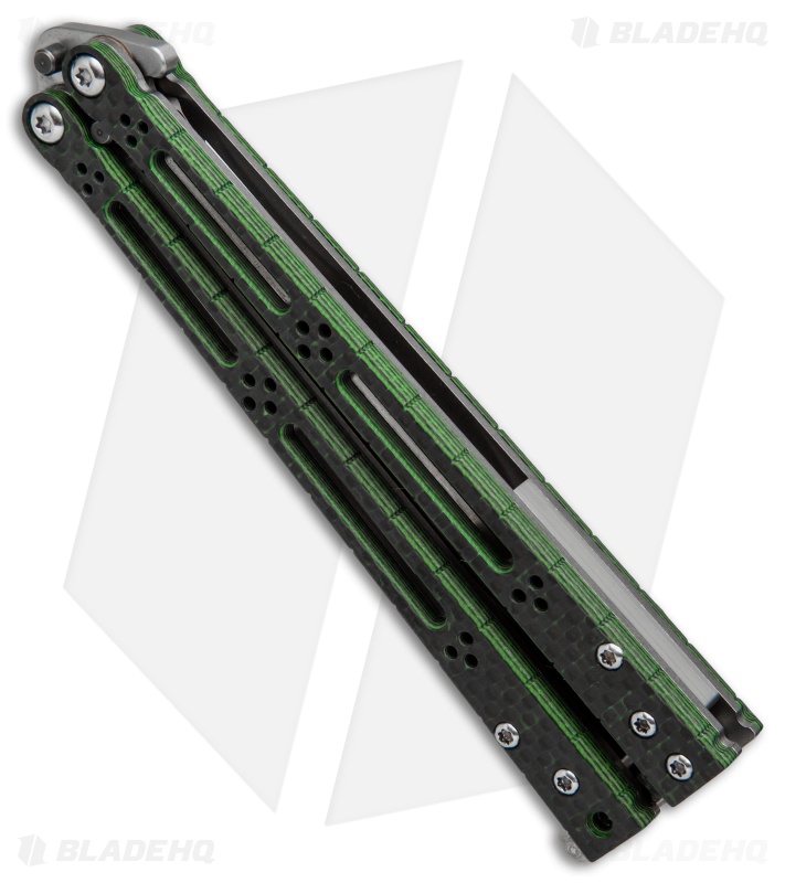 Hom Design Basilisk-R Balisong Butterfly Knife Green Carbon Fiber (4.6 ...