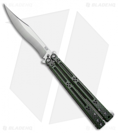 Hom Design Basilisk-R Balisong Butterfly Knife Green Carbon Fiber (4.6 ...