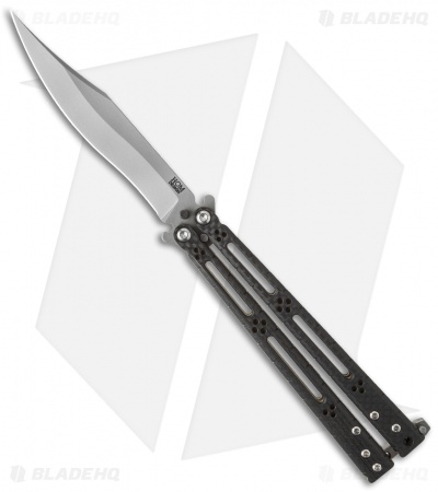 Hom Design Basilisk-R Balisong Butterfly Knife Carbon Fiber (4.6" Bead ...