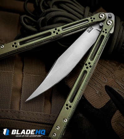 Hom Design Basilisk-R Balisong Knife Standard Issue Green G-10 (4.625 ...