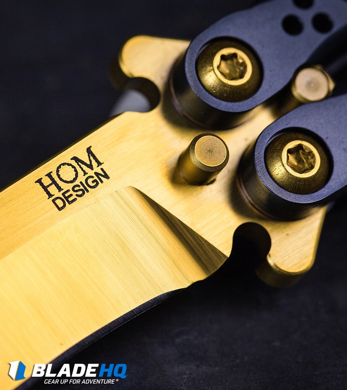 Hom Design Basilisk Elite Balisong Butterfly Knife PVD Ti (4.6" Gold ...