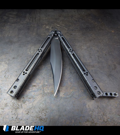 Hom Design Basilisk Elite Balisong Butterfly Knife PVD Ti (4.6" Black ...