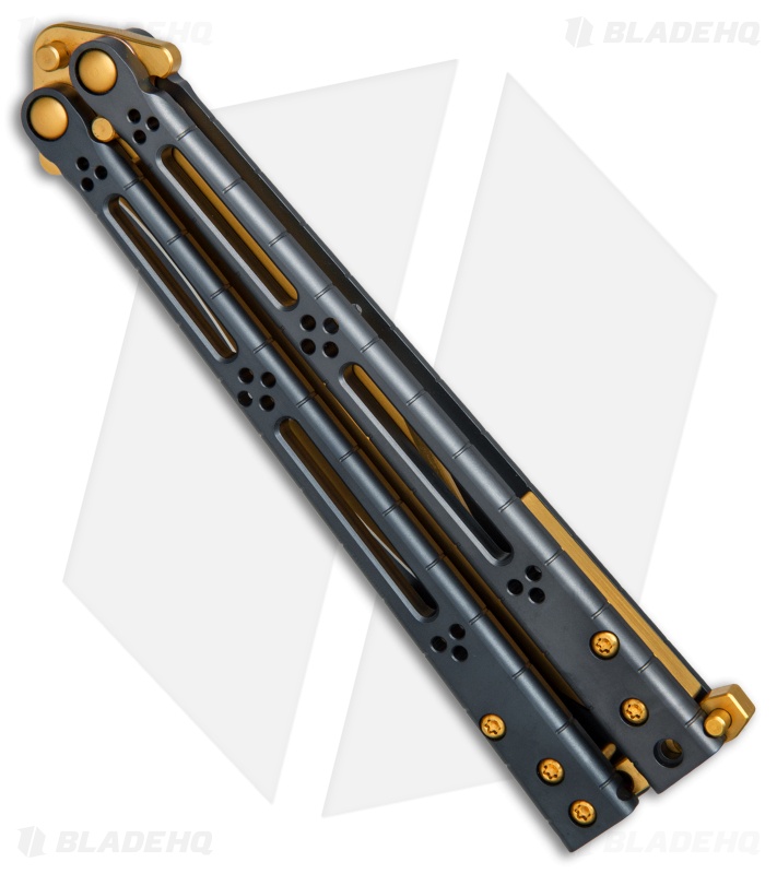 Hom Design Basilisk Elite Balisong Butterfly Knife PVD Ti (4.6" Gold ...