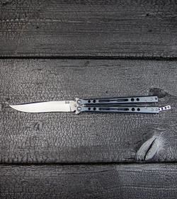 HOM Design PVD Specter Balisong - Butterfly Knife | Gray | Blade HQ