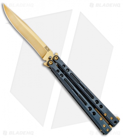 Hom Design Specter Elite - Titanium Balisong Butterfly Knife | Gold