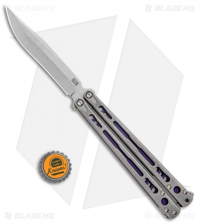 Hom Design Chimera - Butterfly Knife | Tumbled Ti | Blade HQ