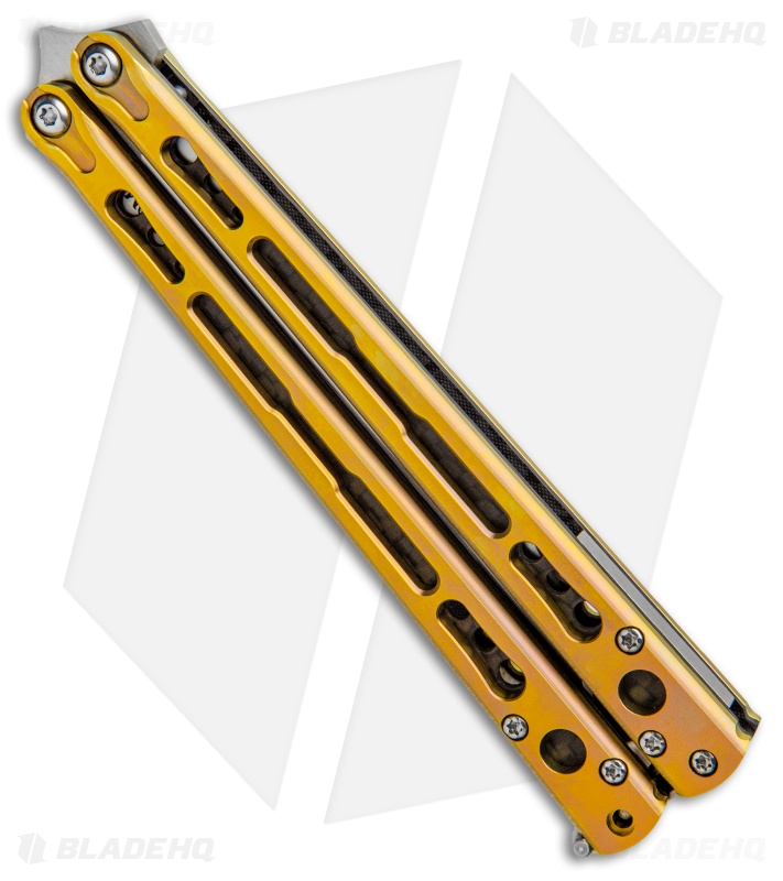 Hom Design Chimera - Premium Butterfly Knife | Gold Ti | Blade HQ