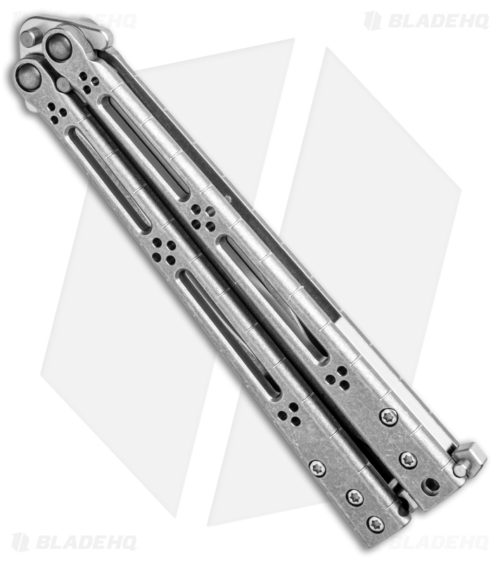 Hom Design Basilisk-R Titanium Balisong Butterfly Knife (4.6" SW) SS ...