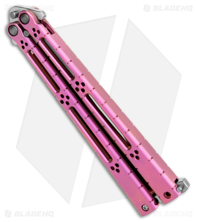 Hom Design I-Basilisk Balisong Pink Ti + Latch - Blade HQ