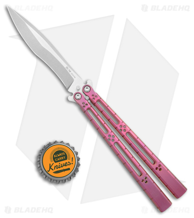 Hom Design I-Basilisk Channel Balisong Magenta Ti - Blade HQ