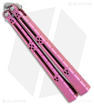 Hom Design I-Basilisk Channel Balisong Magenta Ti - Blade HQ