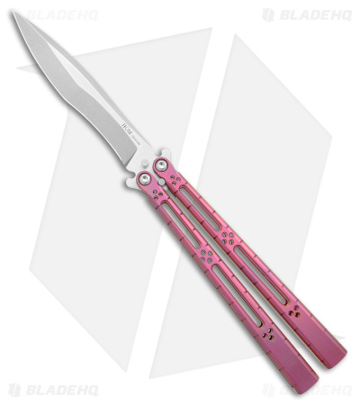 Hom Design I-Basilisk Channel Balisong Magenta Ti - Blade HQ
