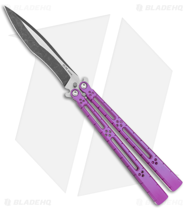 Hom Design I-Basilisk Channel Balisong Magenta Ti - Blade HQ
