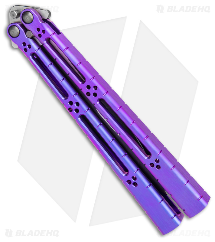 Hom Design I-Basilisk Channel Balisong Purple Ti - Blade HQ