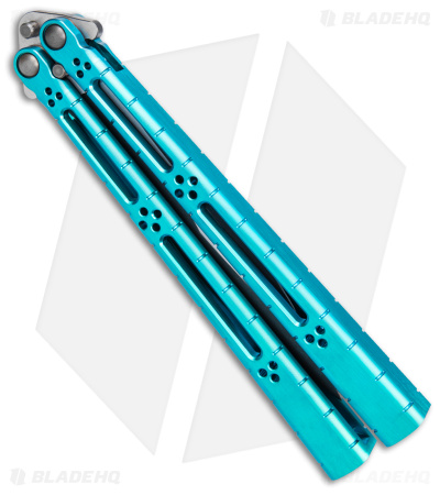 Hom Design I-Basilisk Channel Balisong Teal Ti - Blade HQ