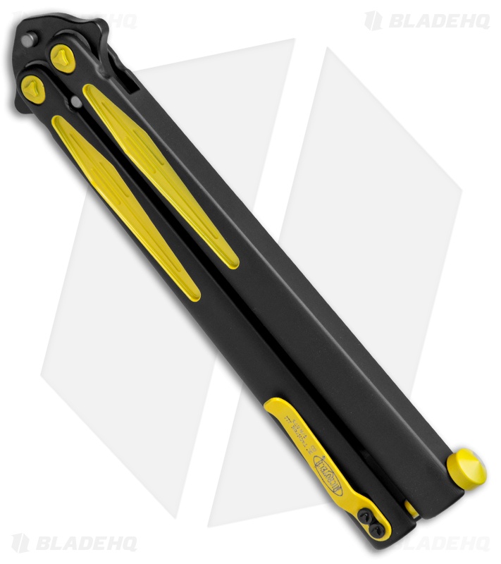 Microtech Tachyon III Balisong | Black + Yellow | Blade HQ
