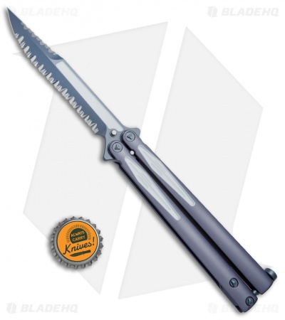 Microtech Tachyon III Balisong | Gray Full Serr | Blade HQ