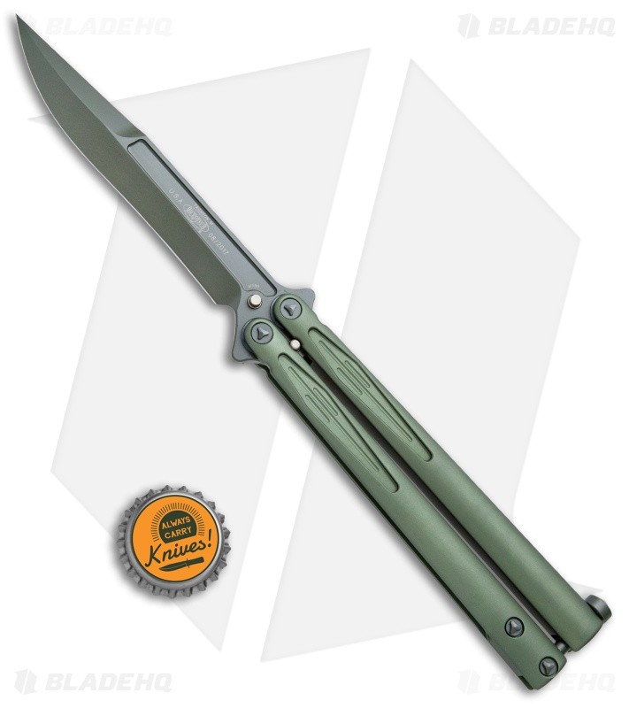 Microtech Tachyon III Balisong | Green/Green | Blade HQ