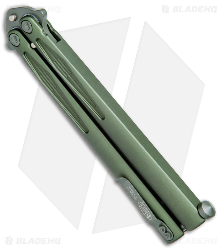 Microtech Tachyon III Balisong Knife | Green Serr | Blade HQ