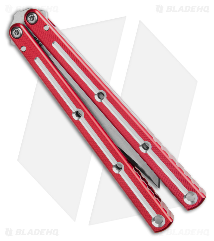 Squid Krake Raken V3 Butterfly Knife Red Sat - Blade HQ