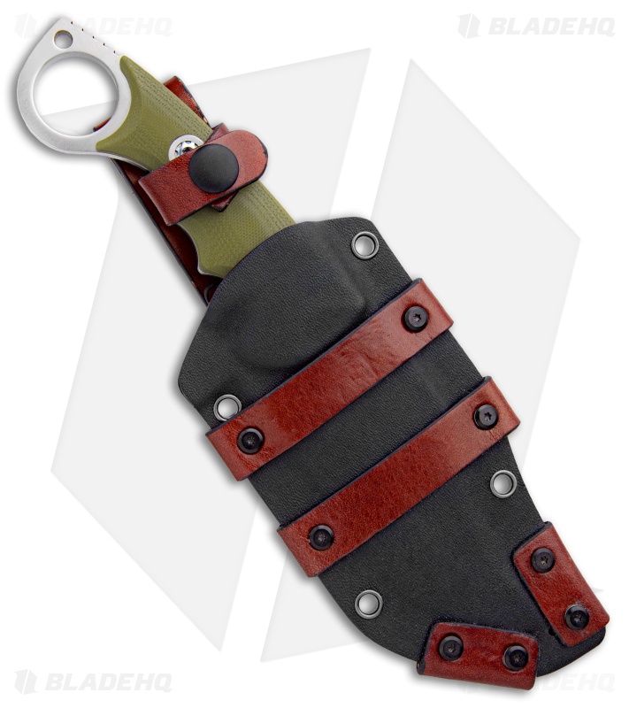 Andre De Villiers Ring Bowie Fixed Blade Knife OD Green (4.63" Satin ...