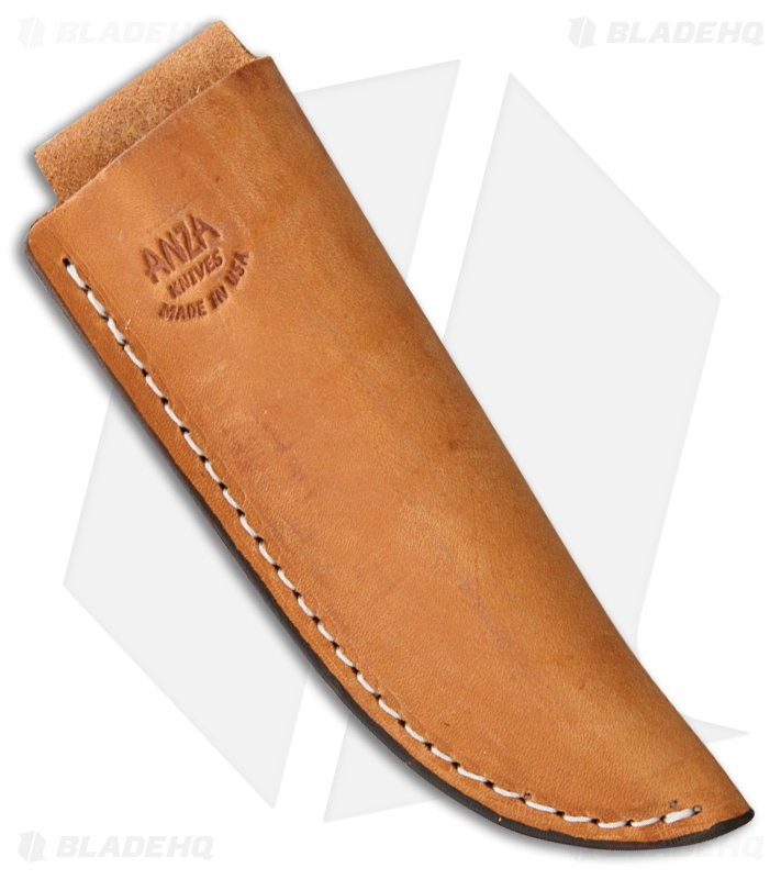 Anza Knives JWK-1 Fixed Blade Knife Amber Bone (4.00" Satin) - Blade HQ