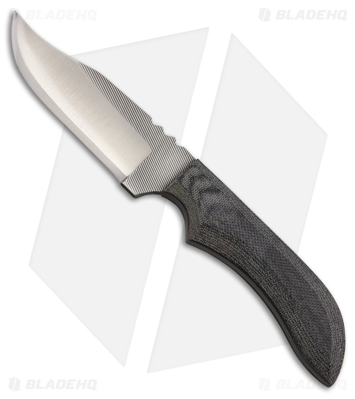 Anza Knives JWK-1 Fixed Blade Knife Black Micarta (3.75" Satin) - Blade HQ