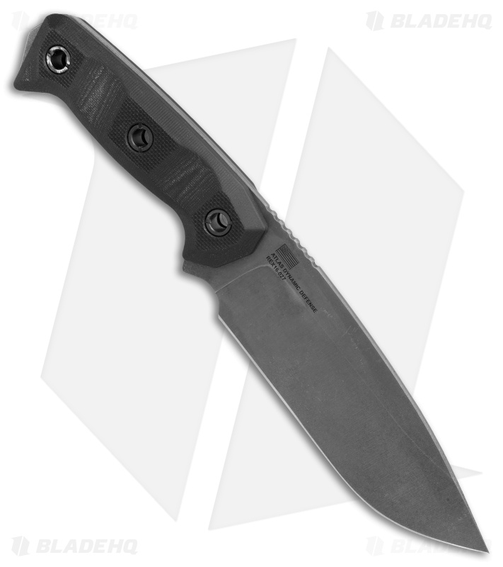 Atlas Dynamic Defense Harbinger Rex Fixed Blade Knife Black G-10 (6.4 ...