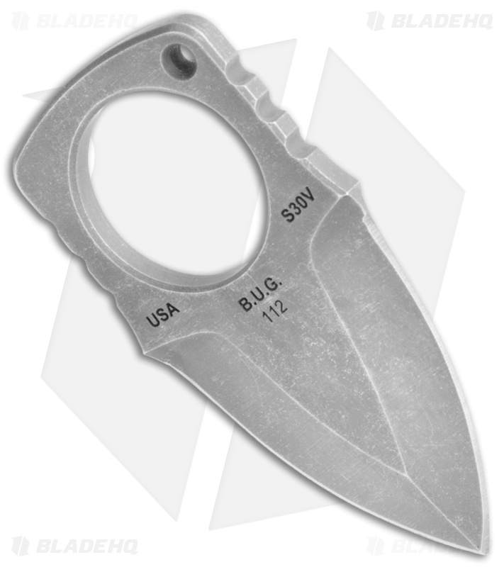Atlas Dynamic Defense BUG Neck Knife Fixed Blade (1.5" Stonewash ...